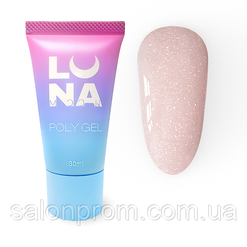 LUNA Poly Gel №15 - полигель для наращивания, персиково-розовый с ...