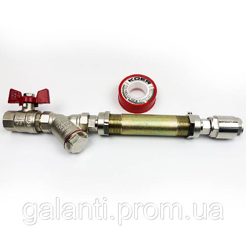 Комплект під'єднання лічильника Koer SET6 нікель 1 2 ввічень. ФГО (вставка 110 мм+НГ), 8364185 ...