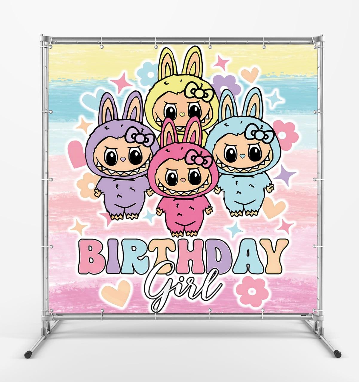 Баннер "Labubu. Лабубу. Birthday Girl" размер 2х2м. С люверсами., цена ...