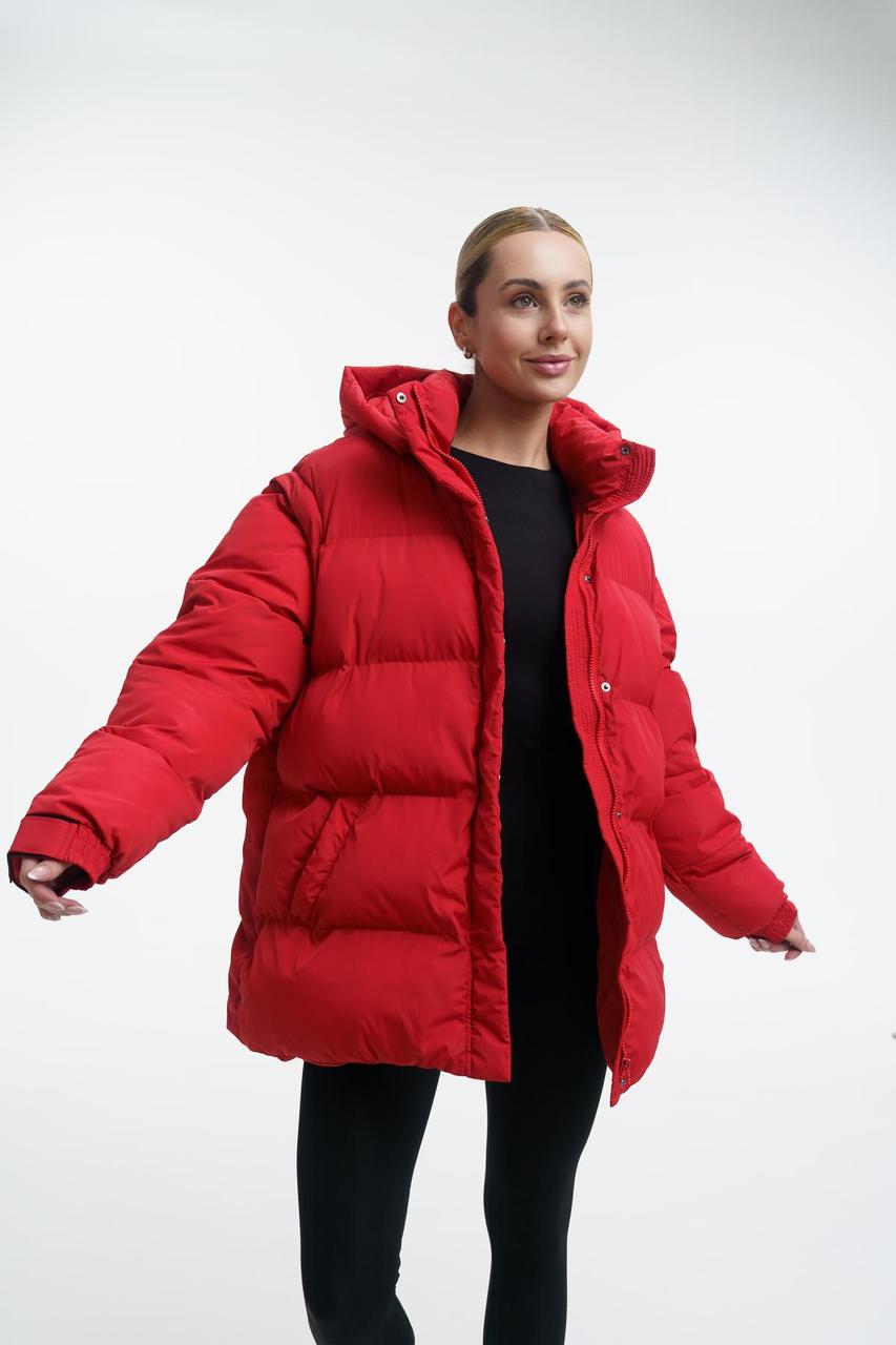 Пуховик-трансформер жіночий "Mishele" червоний, ціна: 2478.40 ₴, купити на Prom.ua