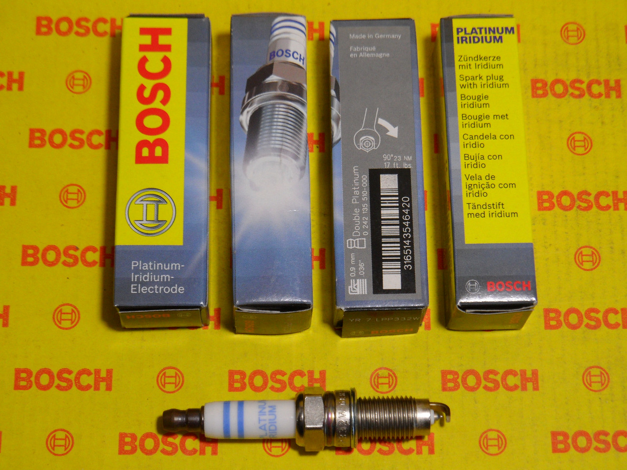 Свеча зажигания BOSCH YR7LPP332W 0.9 Platinum-Iridium 0242135510,0 242 ...