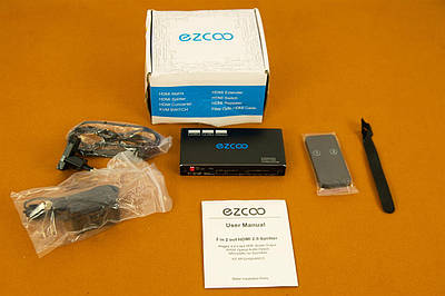 HDMI Matrix 2x2, 4K@60Hz HDMI Matrix Switch 2 in 2 out с ИК-пультом дистанционного управления ...