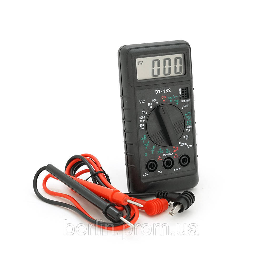 Мультиметр DT-182 Voltronic V R 200мВ-500В 2000мкА-200мА 110г 100x50x20мм berlin, ціна: 229 ...