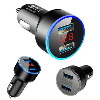 Адаптер з індикатором напруги в машину, CAR USB HC6 / USB зарядка в ...