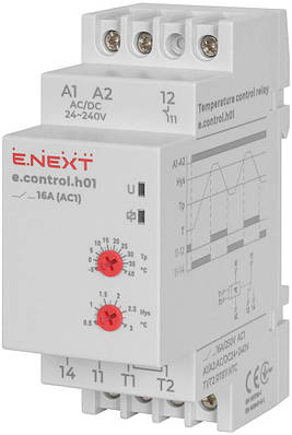 Реле контроля температуры E.NEXT e.control.h01 16A АС/DC 24-240 В от -5 ...