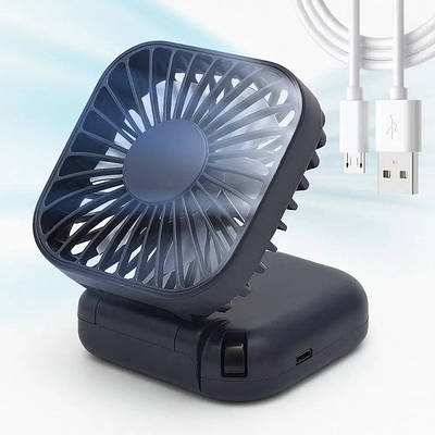 Настольный вентилятор на аккумуляторе Hachi Fan Тёмно-синий ...