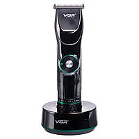 Професійна машинка для стрижки волосся та бороди з LED-дисплеєм та підставкою VGR V-256, ціна ...