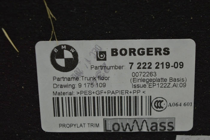 Пол багажника BMW X3 F25 11-17 51-47-7-222-219, цена: 2975 ₴, купить на ...