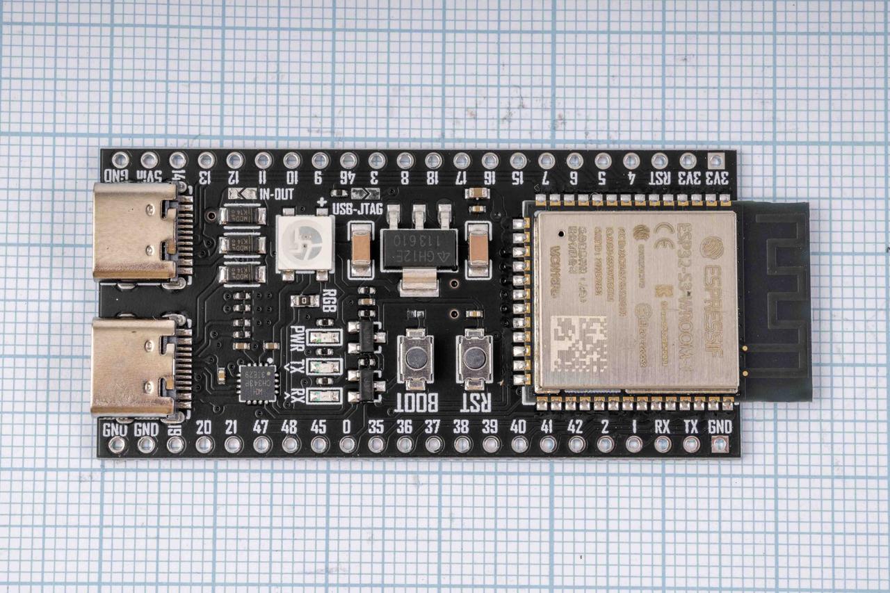 Плата ESP32-S3-WROOM-1-N16R8 ESPRESSIF WIFI + Bluetooth, ESP32, 2x USB ...