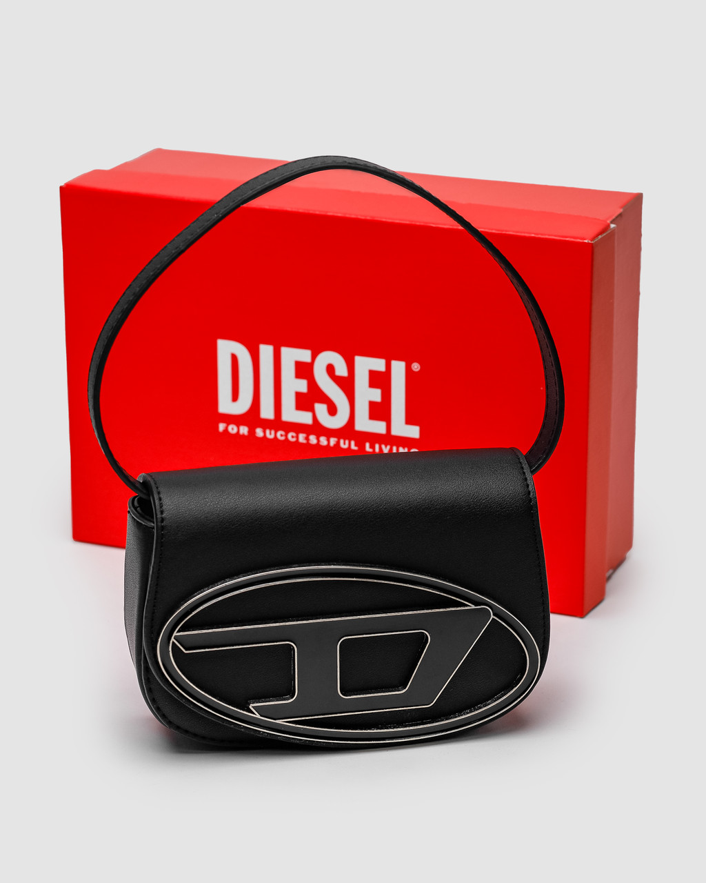 DIESEL 1DR Iconic Shoulder Bag Black, цена: 1122 ₴, купить на Prom.ua