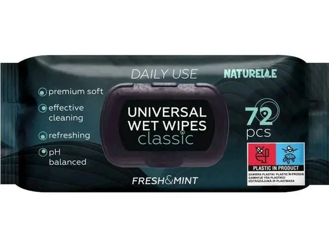 Cалфетки влажные Naturelle Classic, универсальные, 72 шт, черные, цена ...