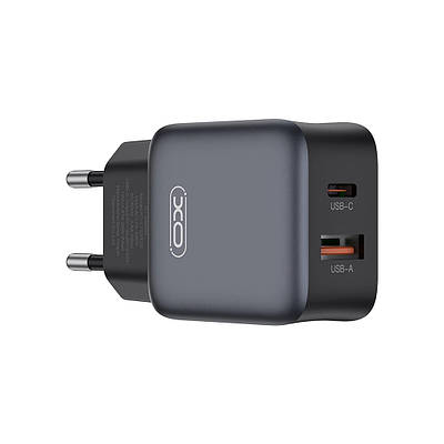 Зарядний пристрій XO L156 USB-C PD30W + USB-A QC3.0 Black (L156.black), ціна: 472 ₴, купити на ...