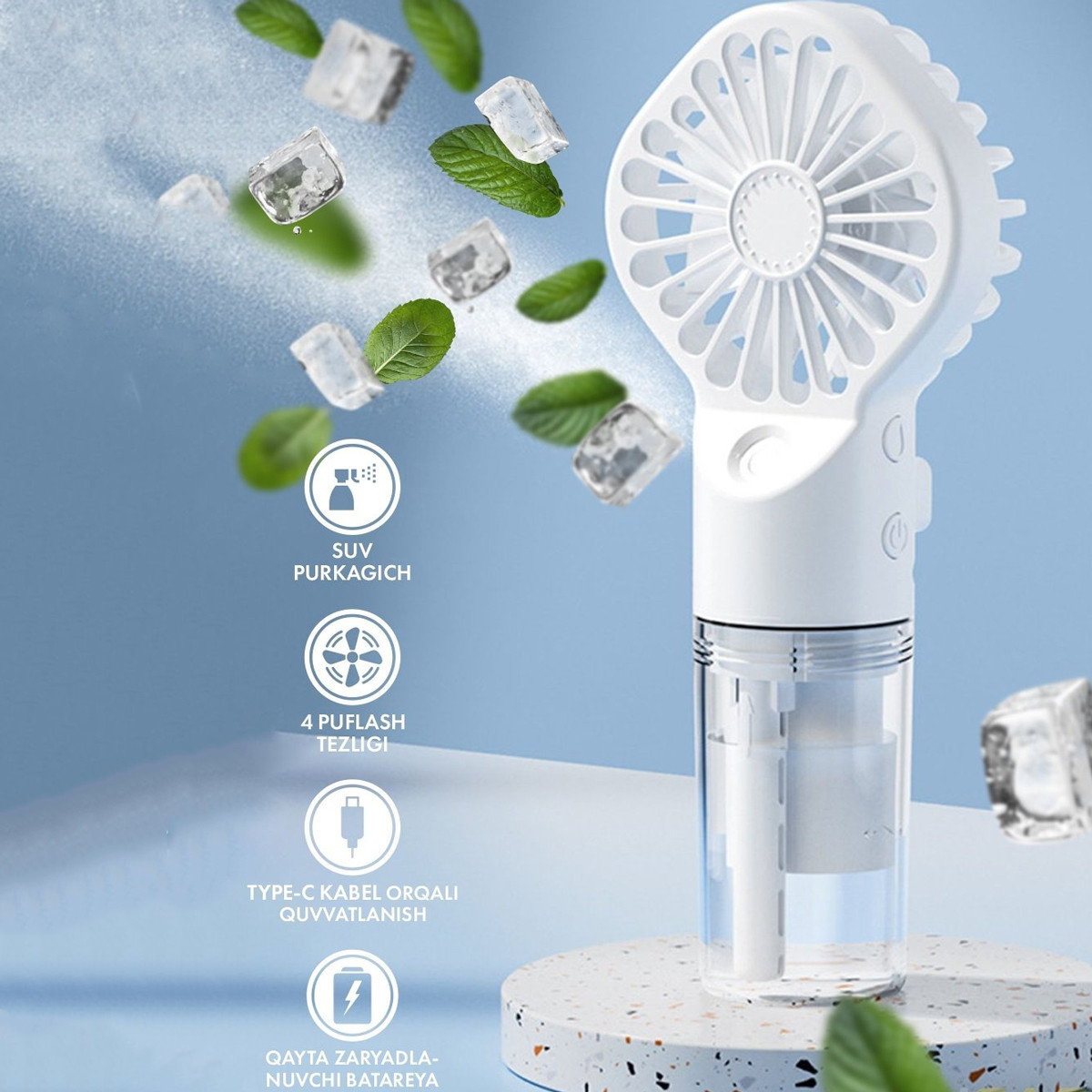 ТОПНастільний маленький вентилятор Portable Fan чорний, портативний usb ...