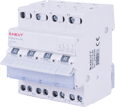 Выключатель на DIN-рейку на три положения e.is3.pro.1. 63, 1р, 63А Е ...