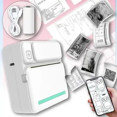 Дитячий портативний термопринтер С19 з Bluetooth і акумулятором ...