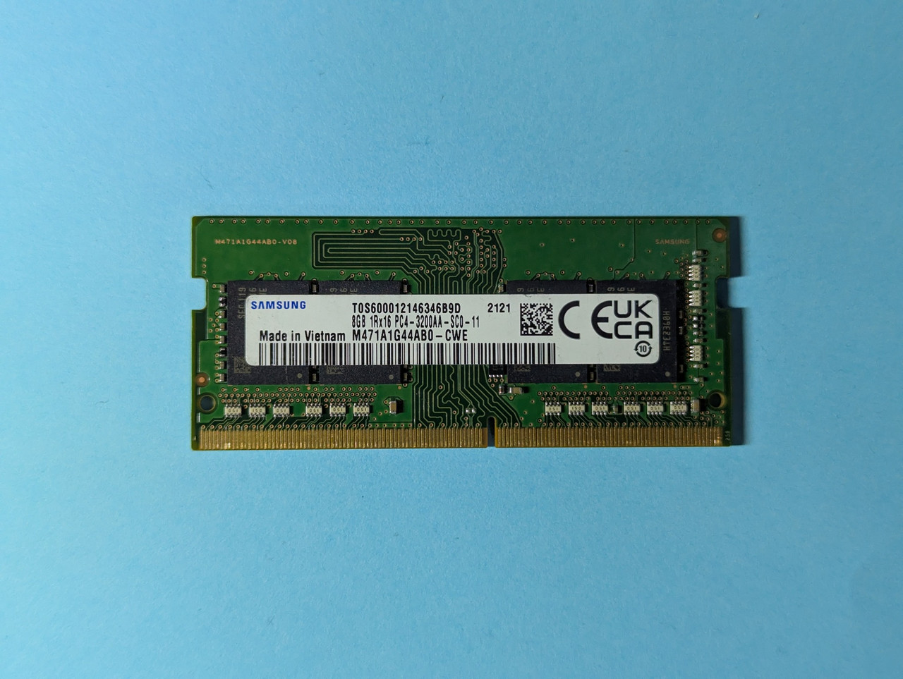 Оперативна пам ять Samsung SO-DIMM DDR4 8GB 3200MHz 1Rx16 CL22 PC4-25600 (M471A1G44AB0-CWE) (Б/в ...