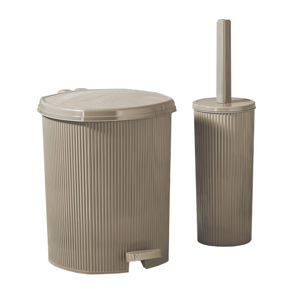 Набір відро для сміття з педаллю + йоржик для унітаза Ozer Plastic Line ...