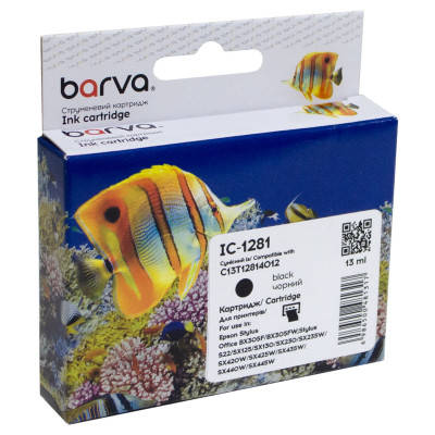 Картридж Barva Epson T1281 (C13T12814011/C13T12814012) 255с, black (IC ...