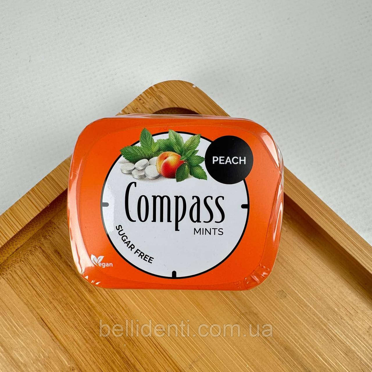 Цукерки Compass Fresh mints без цукру (персик), 14 г: продаж, ціна у ...