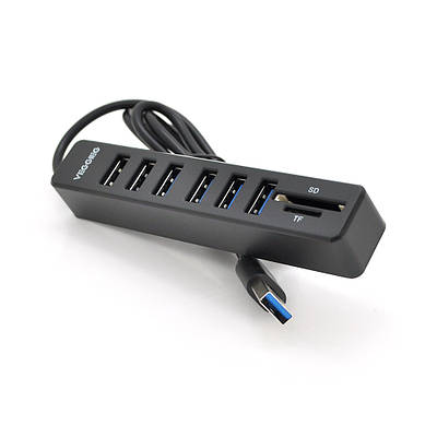 Хаб-кардридер универсальный VEGGIEG V-C303, USB2.0 5in1 card reader SD ...