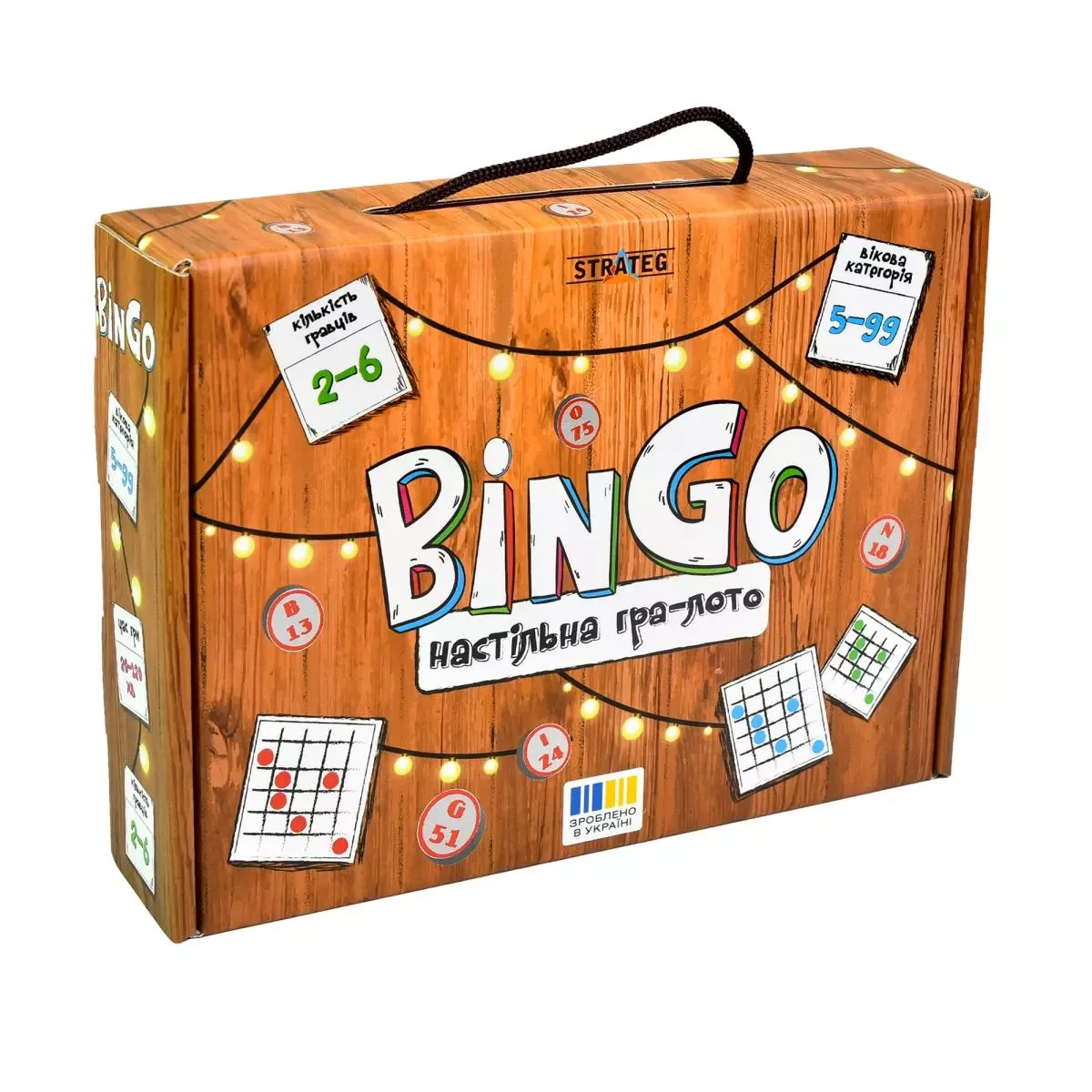 Настільна гра Лото BinGo українською мовою, 24 картки, 90 бочонків (30757), ціна: 214 ₴, купити ...