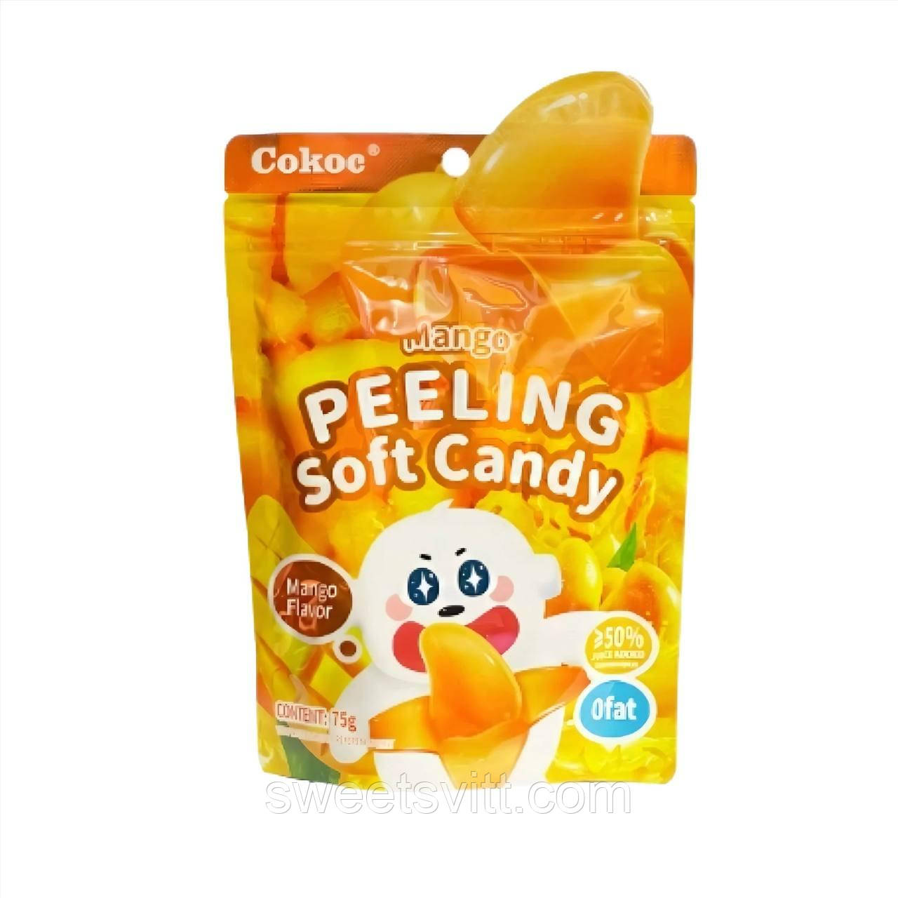 Желейні цукерки Cokoc Peeling Soft Candy зі смаком манго 75 г купити за ...