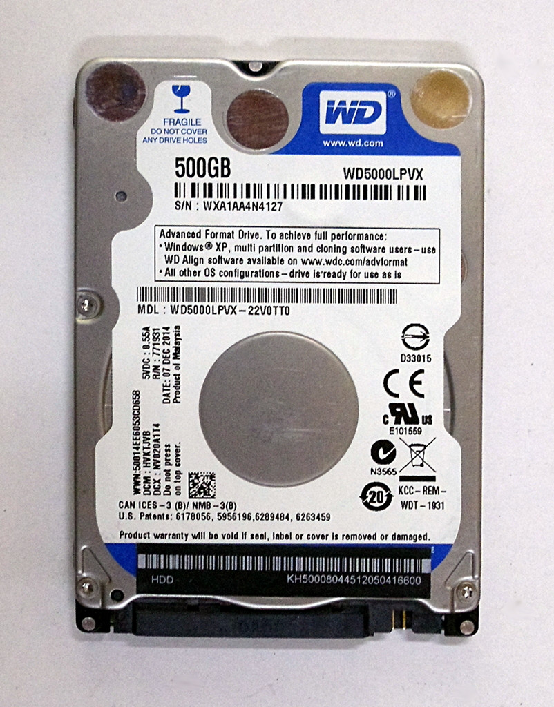 Жорсткий диск Western Digital 2,5" WD5000LPVX-22V0TT0 (500GB, 5400rpm ...