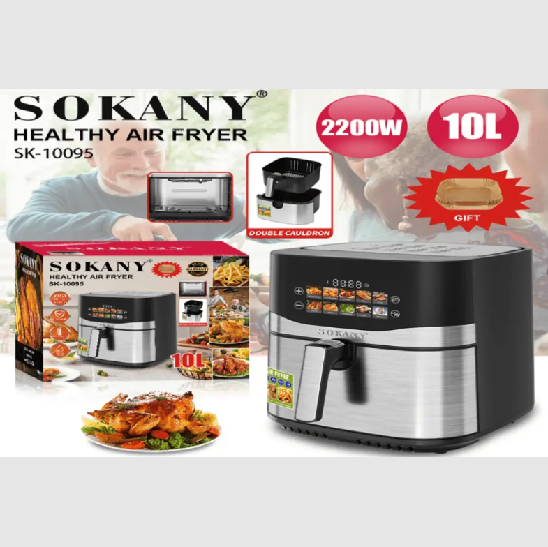 Аерофритюрниця SOKANY 10 л 2200 Вт. Багатофункціональний аерогриль., ціна: 2980 ₴, купити на Prom.ua