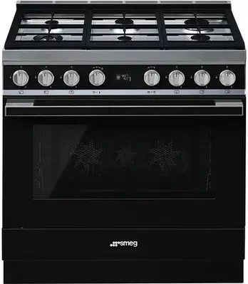 Газово-электрическая плита SMEG CPF9GPBL Black, цена: 185939 ₴, купить ...