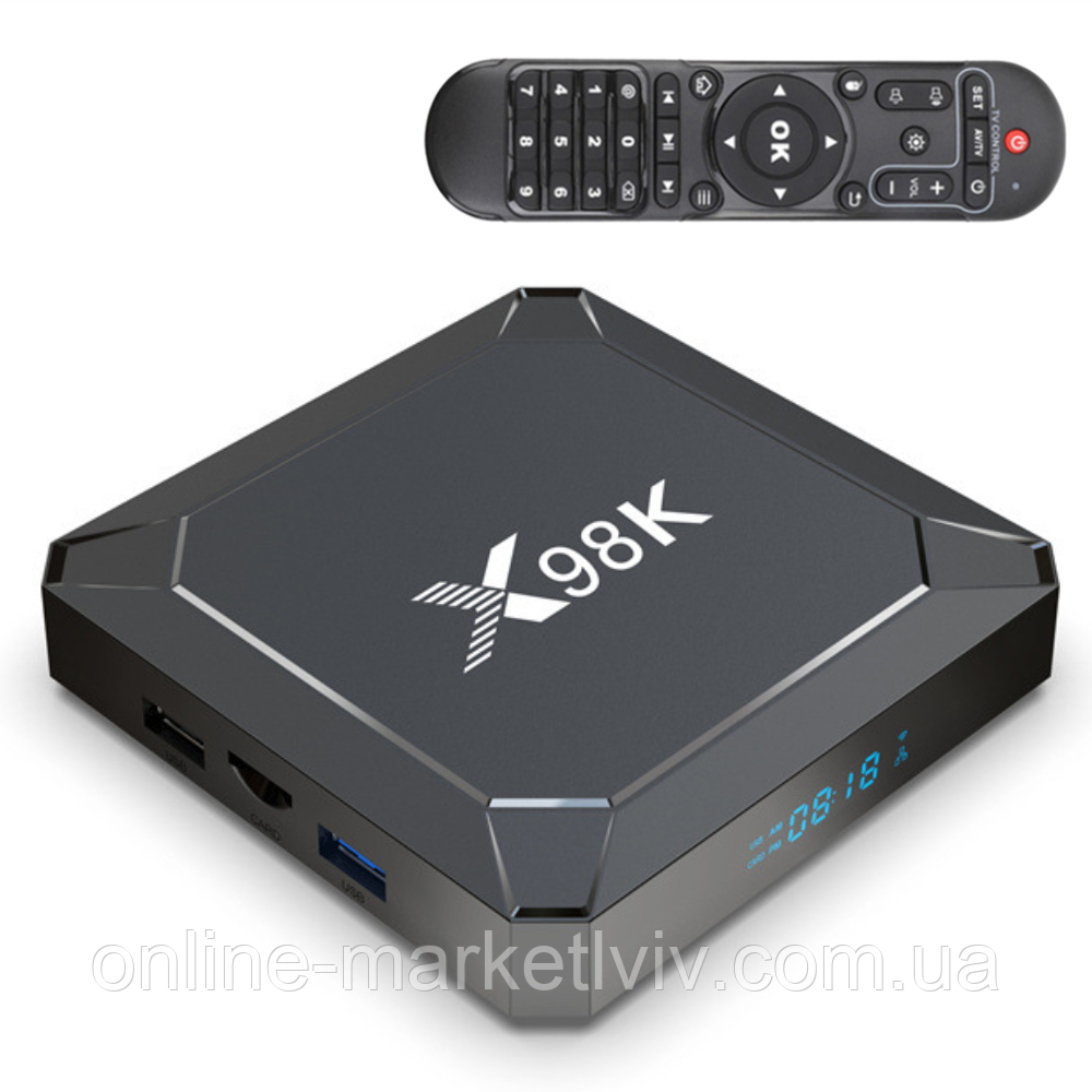 Купити Смарт ТБ приставка 4K, 4-32 GB + пульт, TV-BOX X98K / Приставка для телевізора / Андроїд ...
