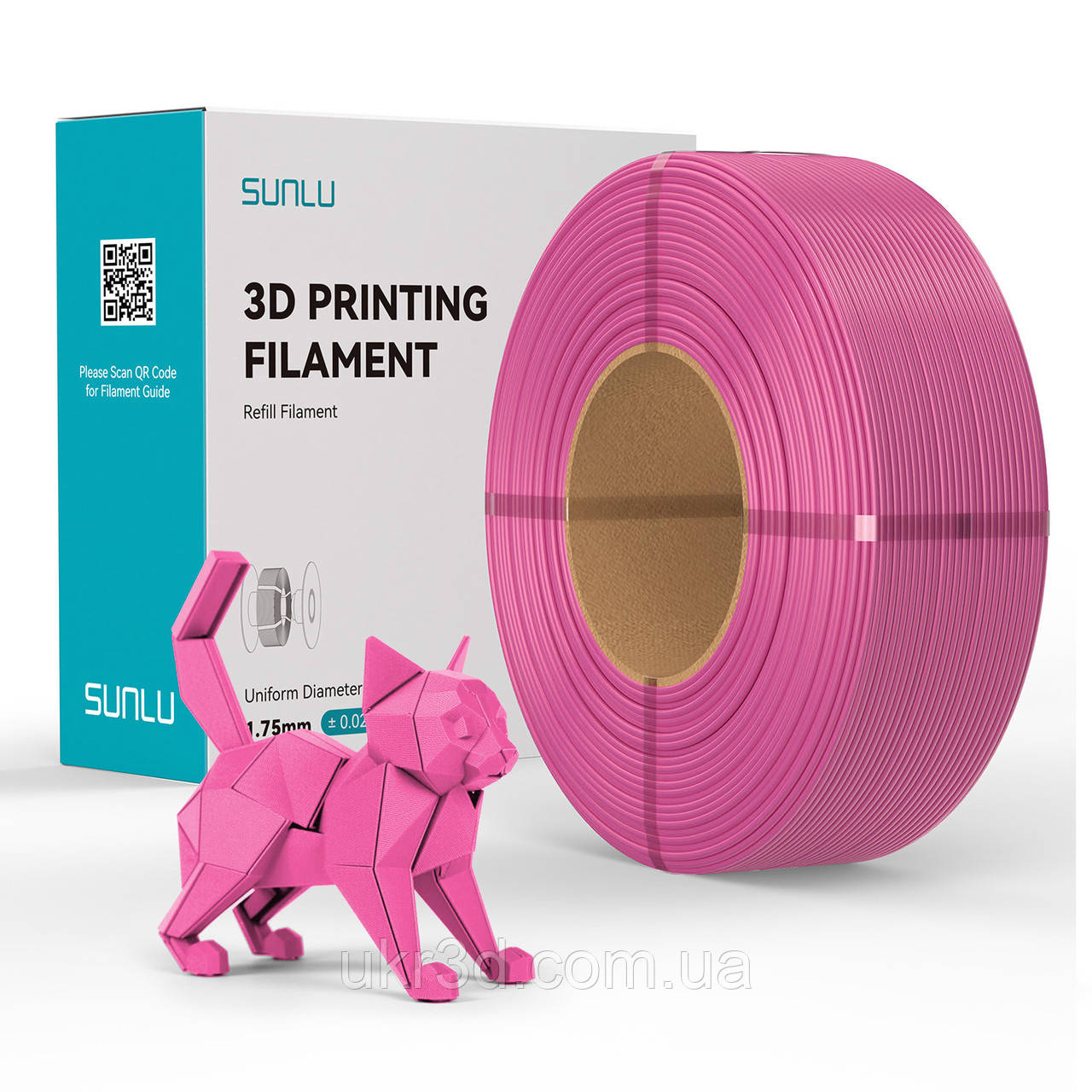 SUNLU PLA Matte REFILL Pink/Рожевий 1,75 мм 1 кг - Пластик для 3D ...