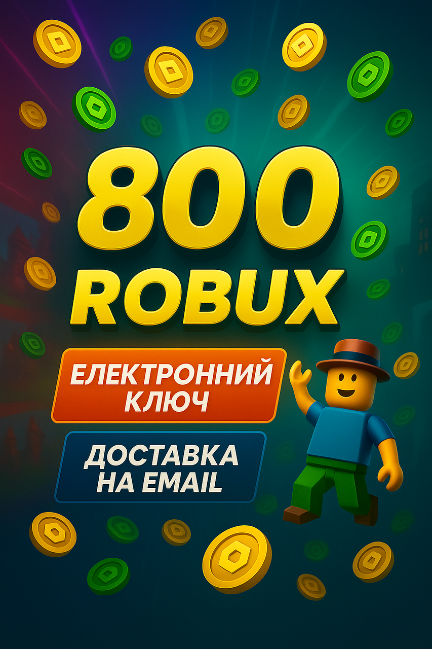 Карта поповнення Roblox Gift Card на 800 ROBUX / Ігрова валюта Роблокс 800 Робукс (цифровий код ...