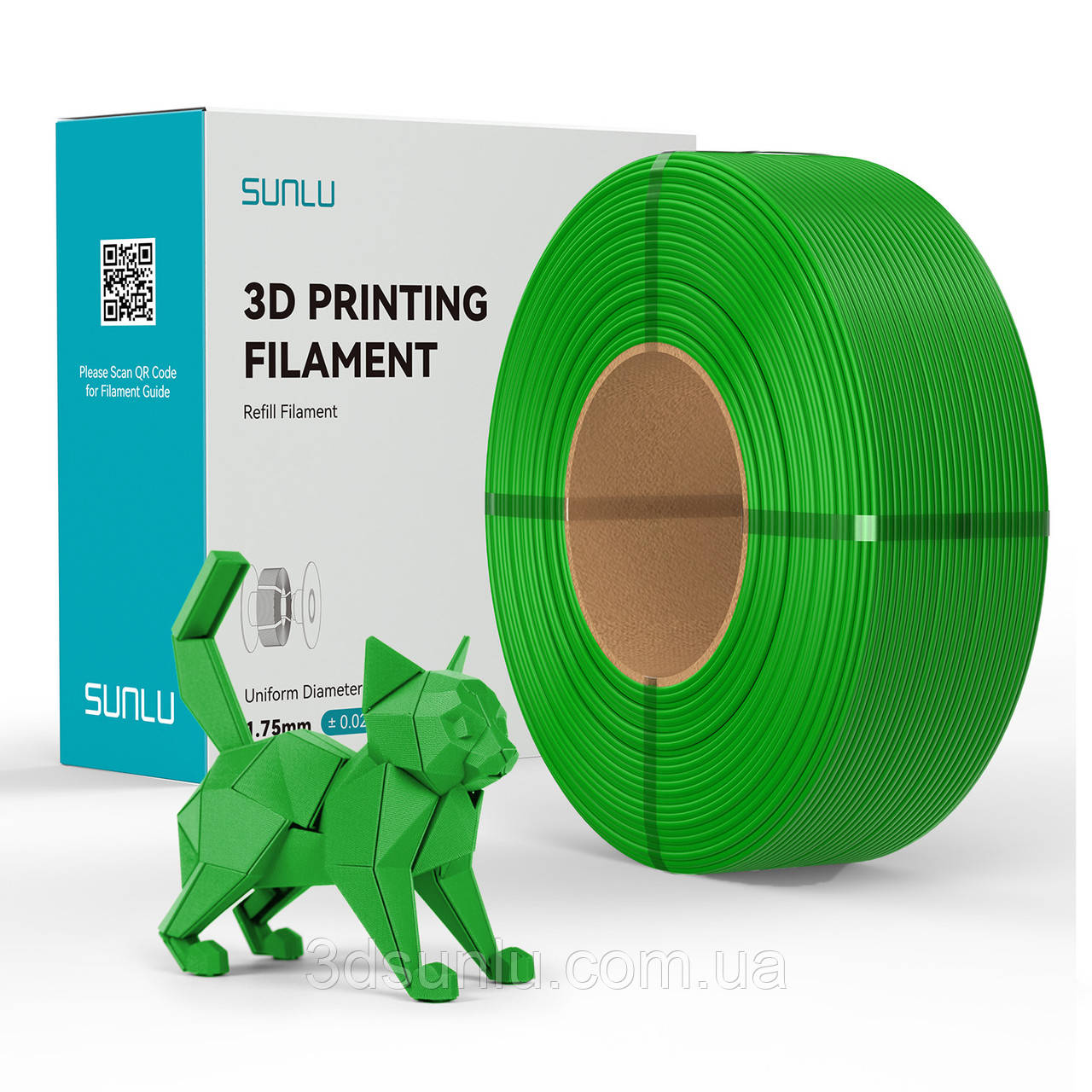 PETG Refill Green (Зелений) -- пластик для 3D-друку SUNLU PETG 1KG ...