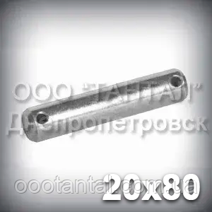 Вісь 20х80 DIN 1443 (ГОСТ 9650-80 тип 2, ISO 2340) сталева оцинкована ...