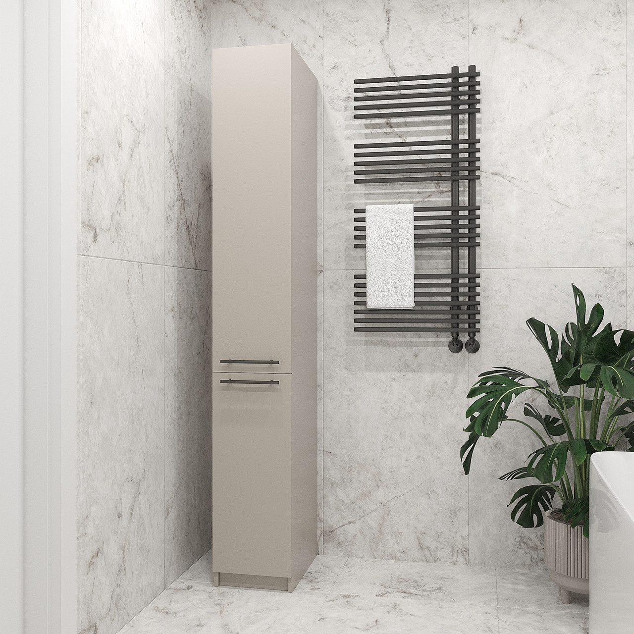 Шафа пенал для ванної кімнати передпокою дитячої 2000х300х450 мм Кашемір продаж ціна у