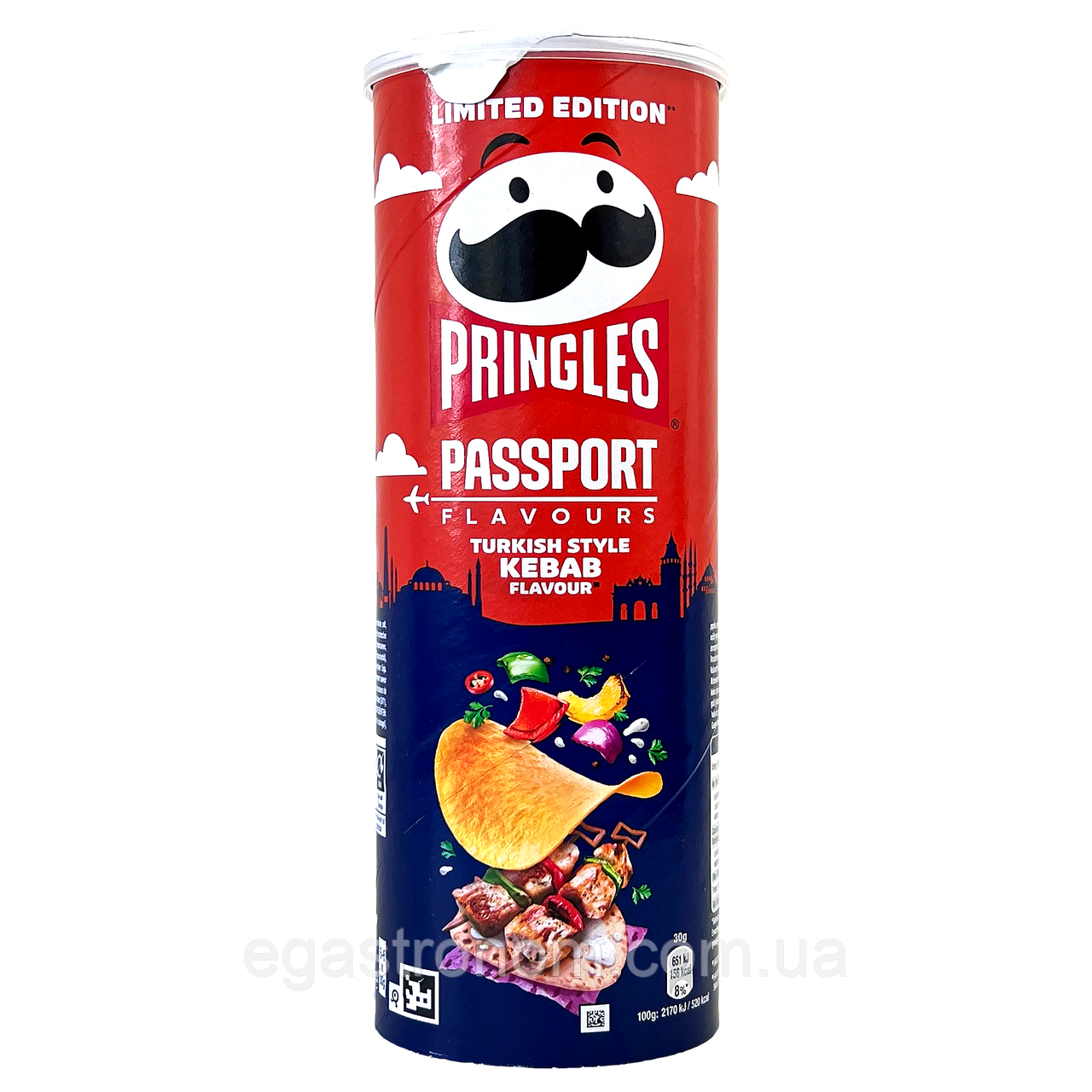 Чипси зі смаком кебабу Прінглс Pringles passport kebab 165g 19шт/ящ ...