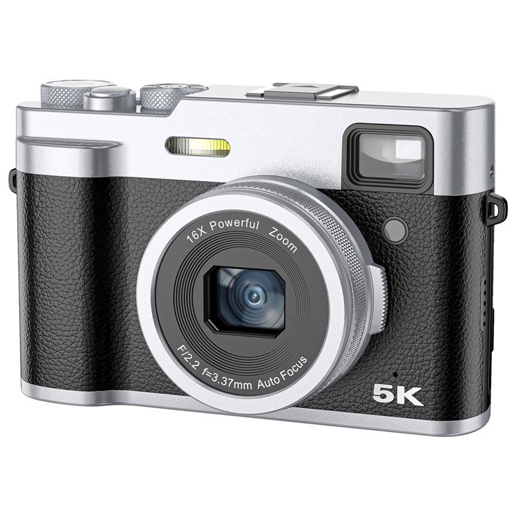 Цифрова камера DC203 5K 48 МП з 16-кратним зумом чорна для підлітків з двома об'єктивами та ...