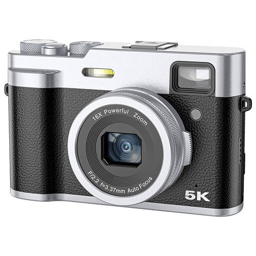 Цифрова камера DC203 5K 48 МП з 16-кратним зумом чорна для підлітків з двома об'єктивами та ...