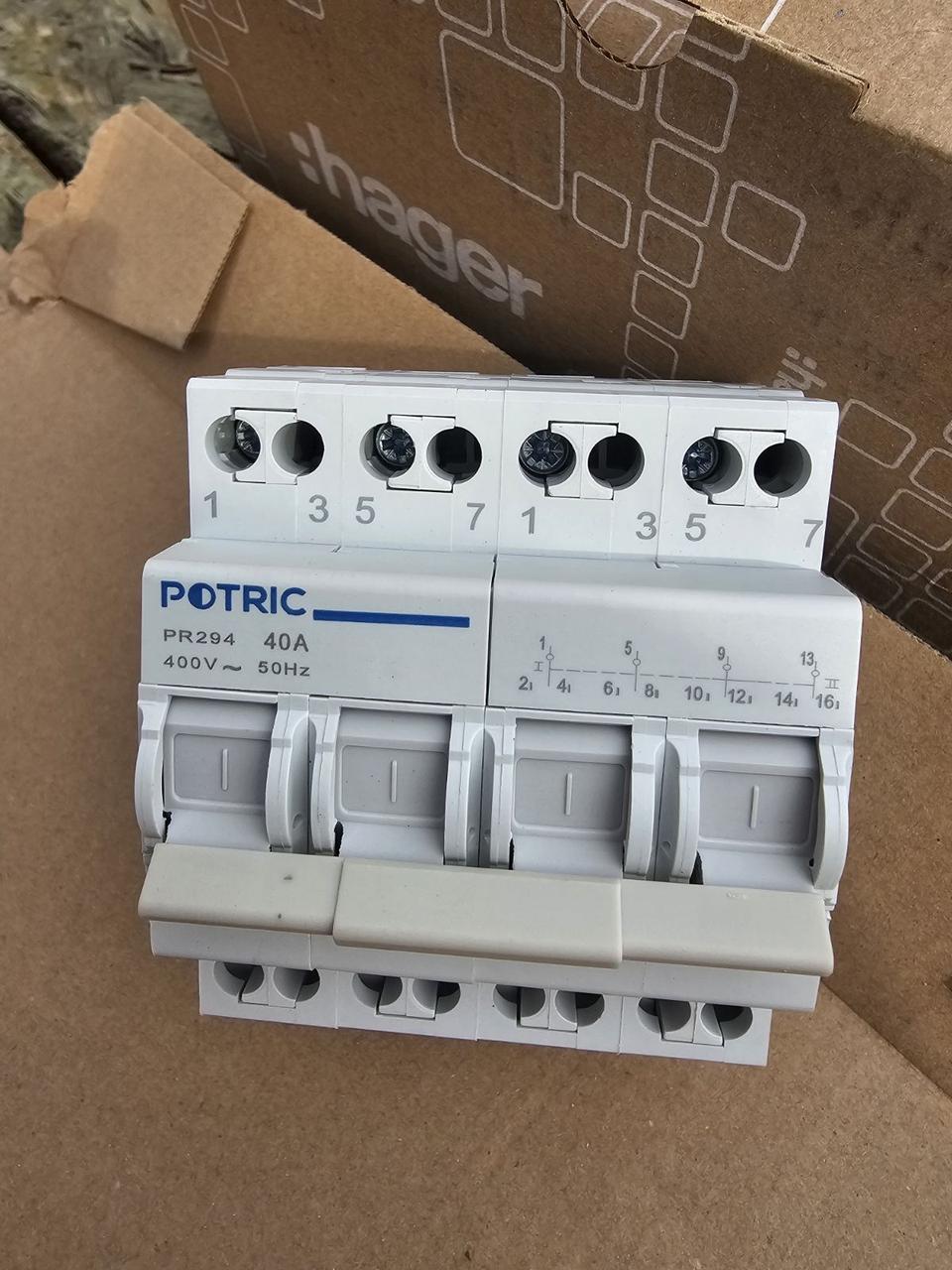 Перемикач введення резерву, перемикач навантаження I-0-II 400В/40A 4Р ...