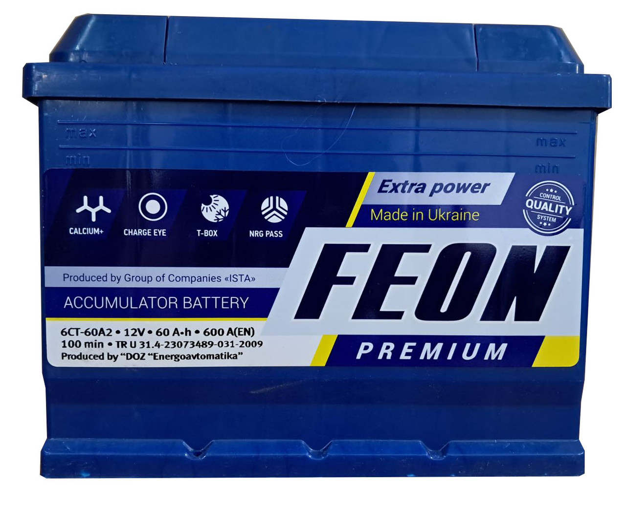 Акумулятор Feon 6CT-60-1 60Ah/580A L+ 1 ISTA (Іста) Автомобільний АКБ ...