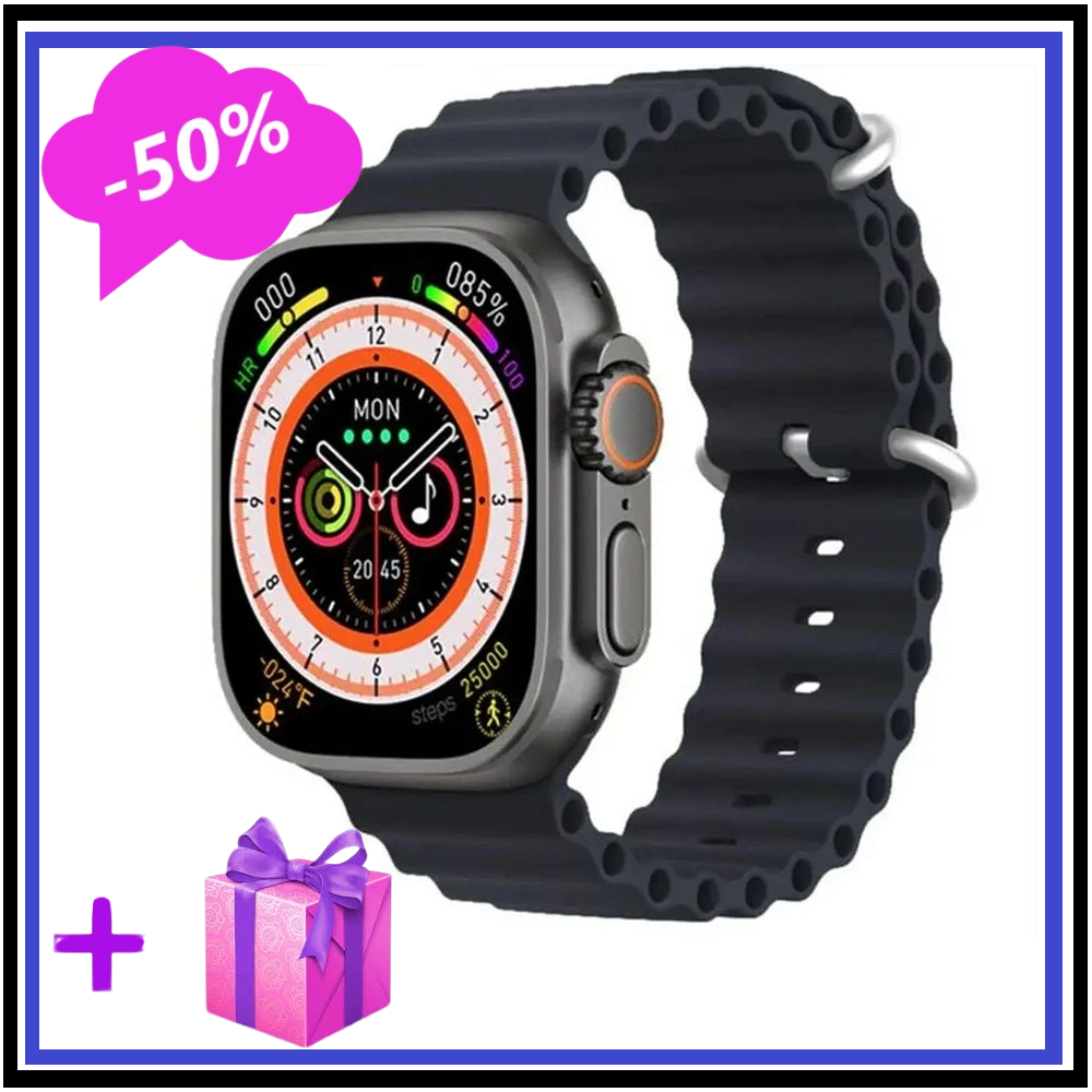 Розумний смарт-годинник із крокоміром тонометром і пульсометром smart watch L8 Ultra Max з ...