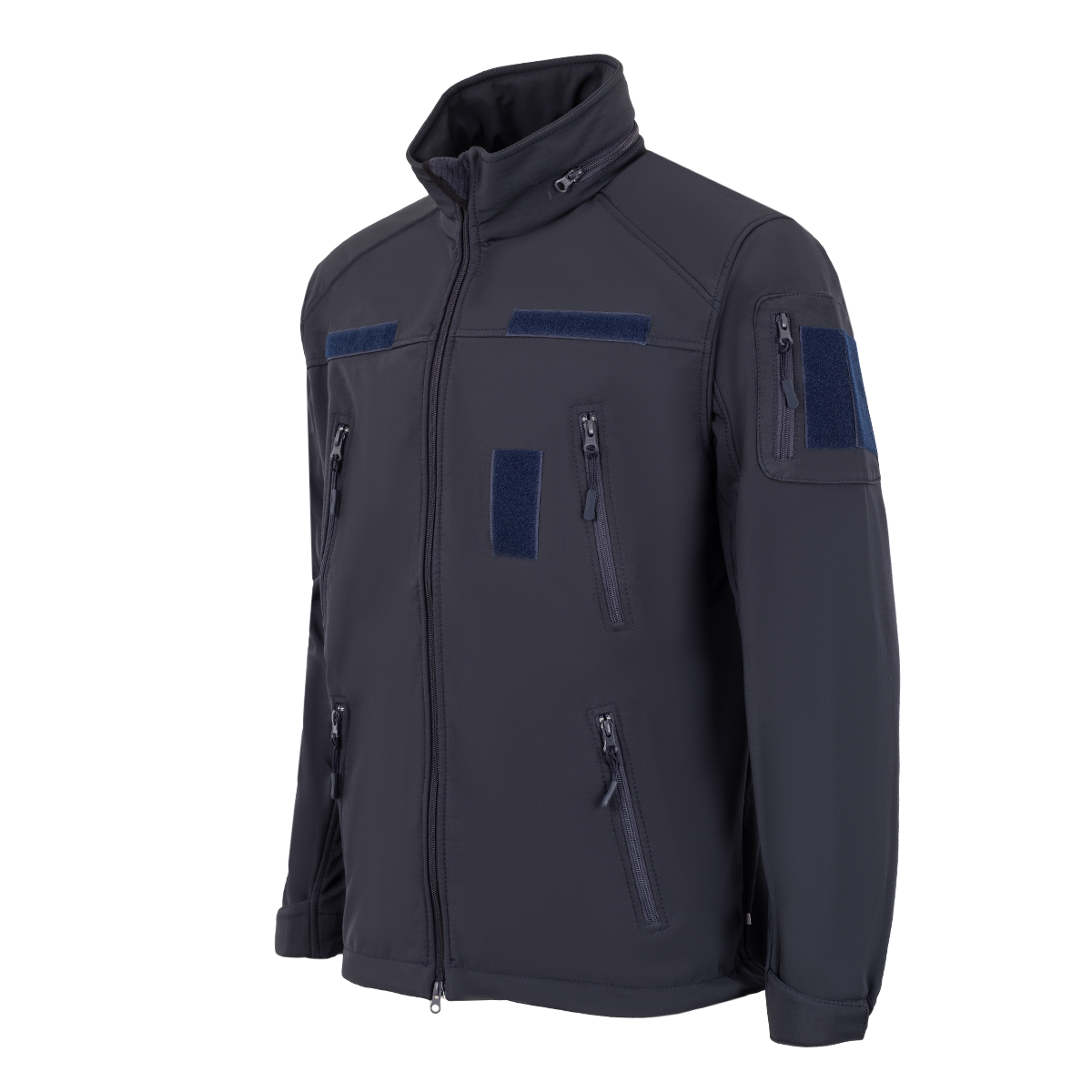 Демисезонная куртка Vik-Tailor SoftShell Navy Blue водо- и ветрозащитная с убирающимся капюшоном ...
