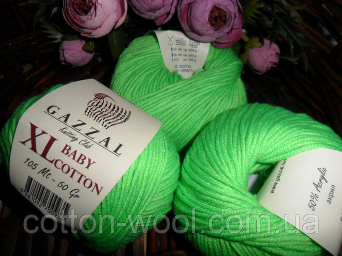 Купить Gazzal Baby cotton XL (Беби коттон ХЛ) 3427 салатовый, цена 432 ...