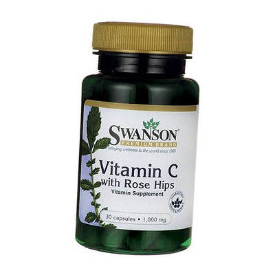 Вітамін C Swanson Vitamin C with Rose Hips 1000 мг 30 капсул SWA-11251 ...