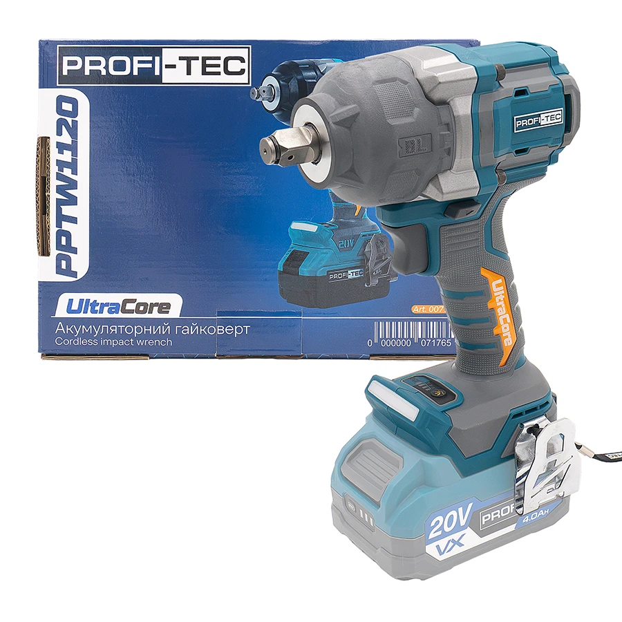 Акумуляторний гайковерт PROFI-TEC PPTW11020 UltraCore (без акумулятора та зарядного пристрою ...
