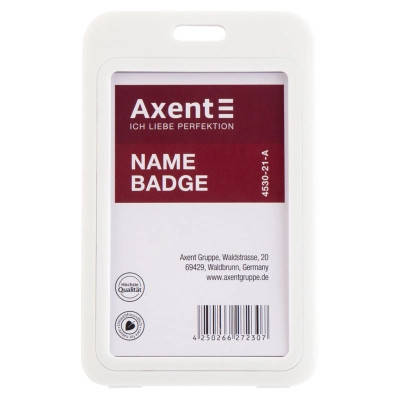 Бейдж Axent вертикальный, PP, 50х85мм, белый (4530-21-A)-(Коло), цена: 34 ₴, купить на Prom.ua