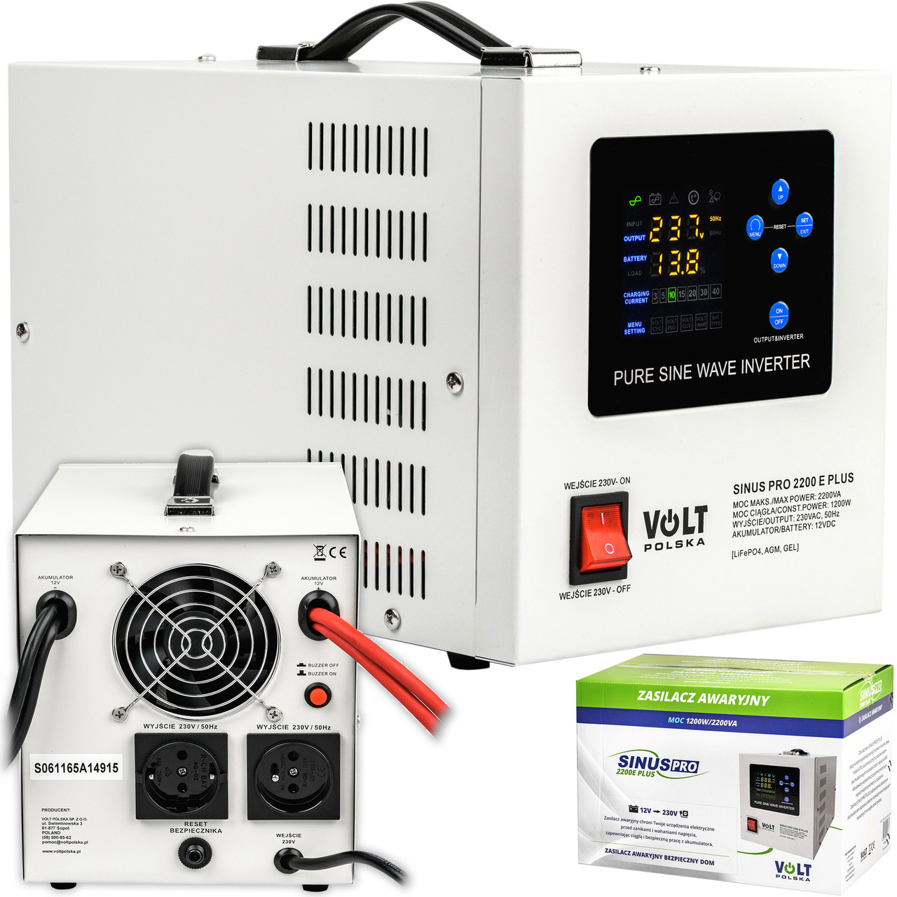 ДБЖ/UPS Volt Polska SINUS PRO 2200E PLUS 12V 1200/2200W (3SPM22012M) (LiFePO4, AGM, GEL), ціна ...