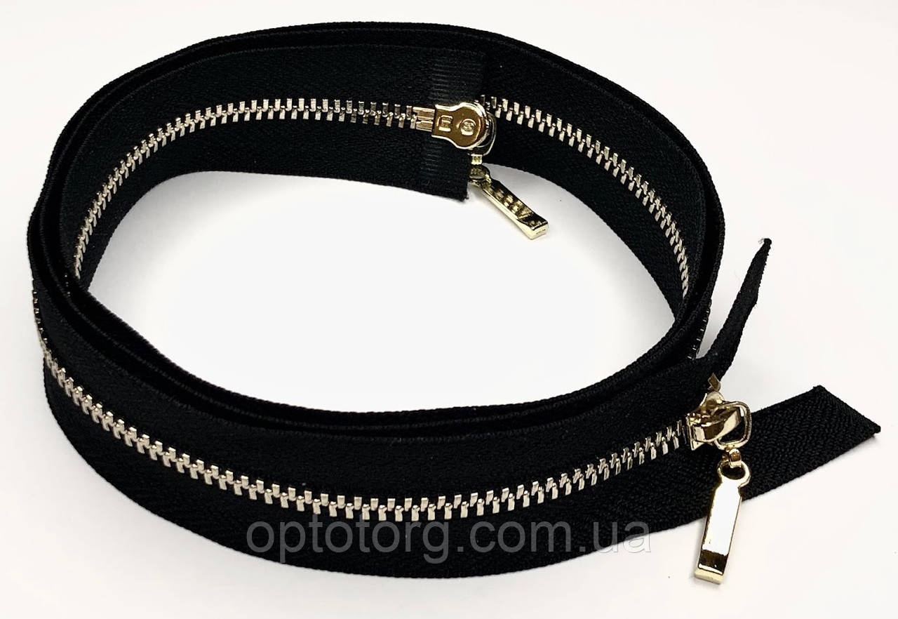 Блискавка металева Золото 65см полірований Y-зуб Тип3 центральна з двома бігунками від інтернет ...