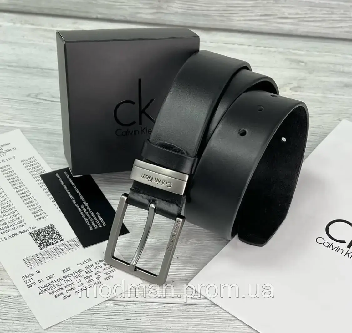 Брендовий Ремінь для Хлопця Кельвін Кляйн Чоловічий Шкіряний Ремінь ...