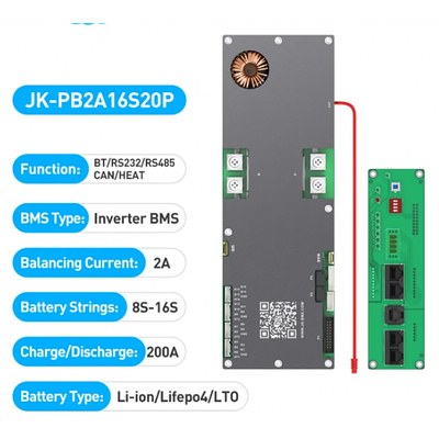 BMS 200A 8S-20S Lifepo4/Li-ion/LTO з активним балансуванням 2A (JK ...